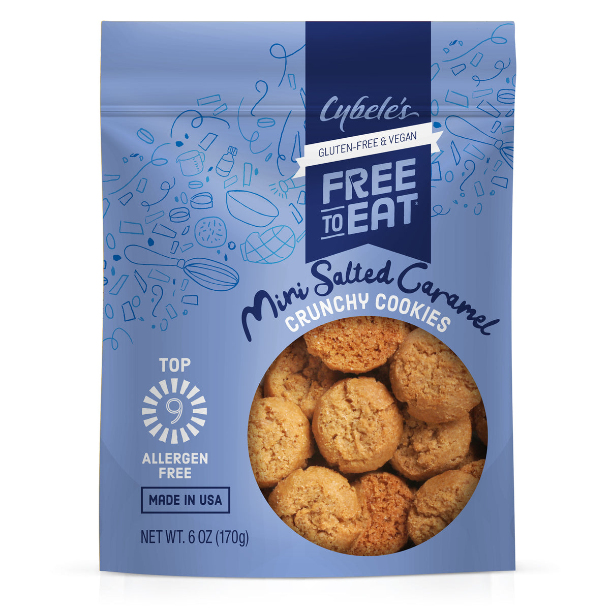 Salted Caramel Mini Crunchy Cookies (6 Pack) – Free To Eat